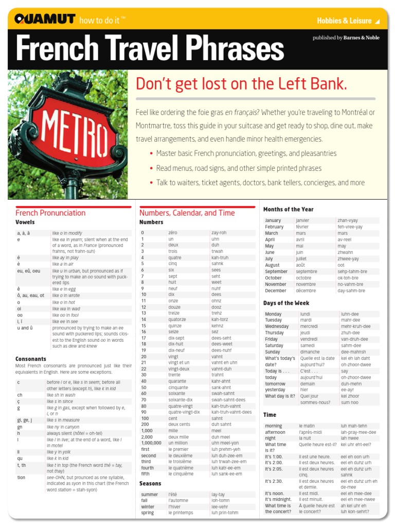 French Travel Phrases | PDF | Business