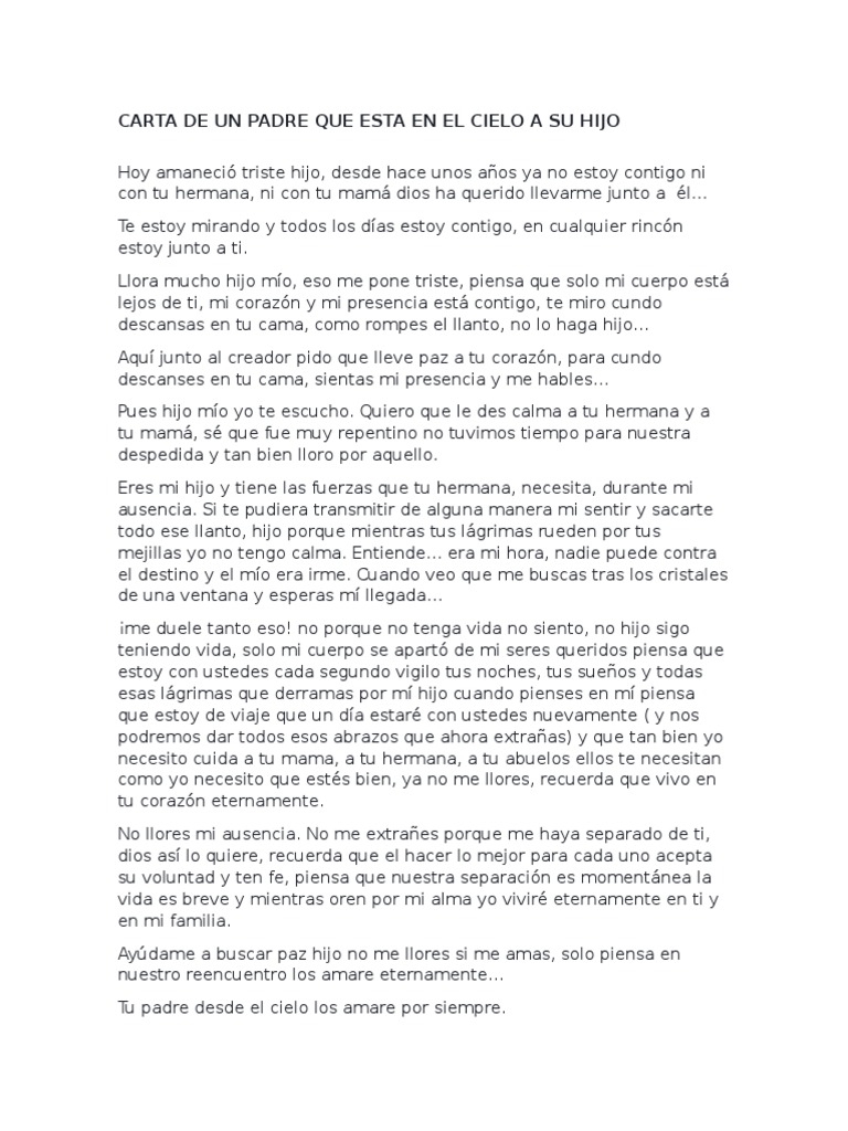 Una carta de consuelo y esperanza desde el cielo | PDF