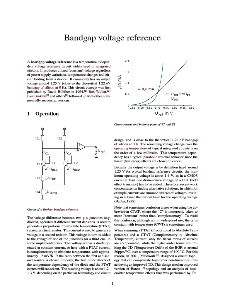 Bandgap Voltage Reference | PDF | Electrical Engineering | Electronic Engineering
