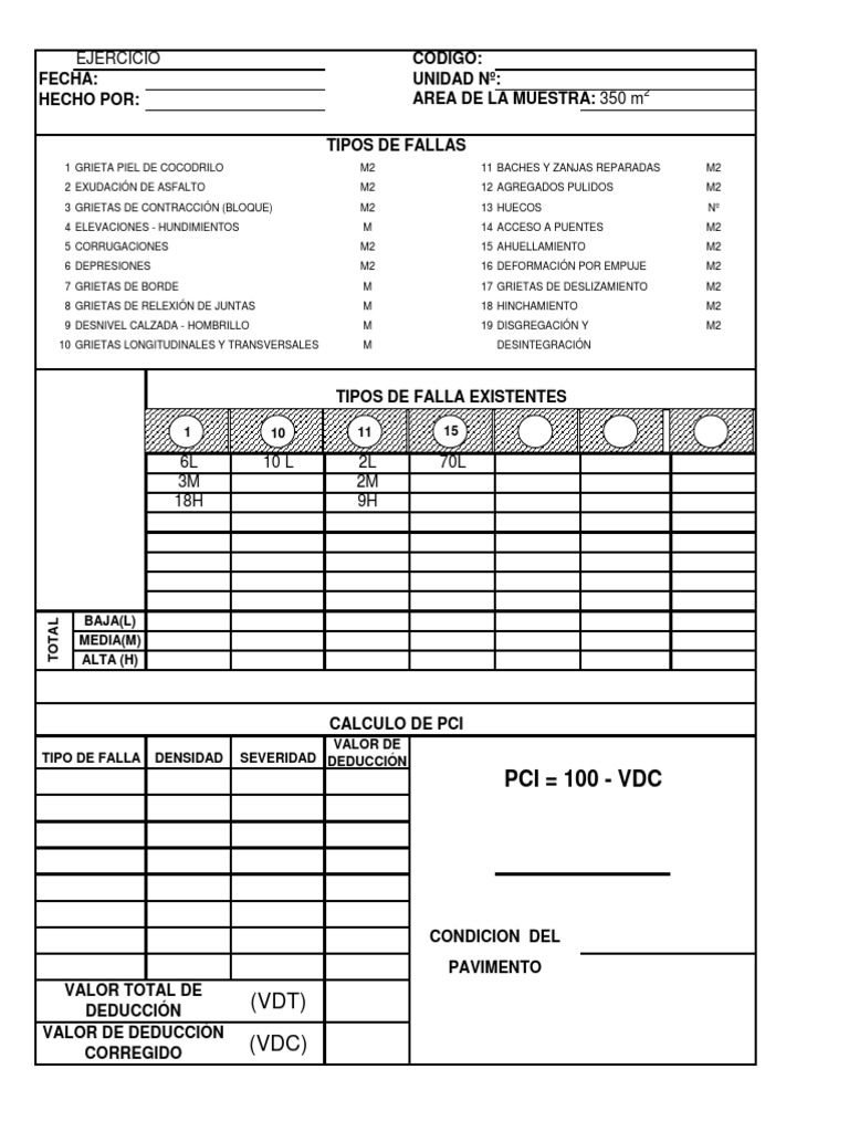 CALCULO PCI-planilla Ejercicio | PDF