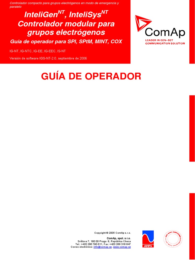 COMAP Manual Del Operador InteliGEN-InteliSYS | PDF | Energia electrica ...