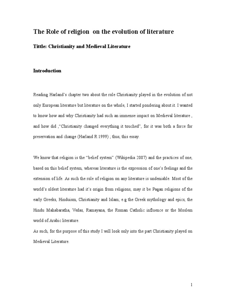Christianity and Medieval Literature | PDF | Classics | Bible