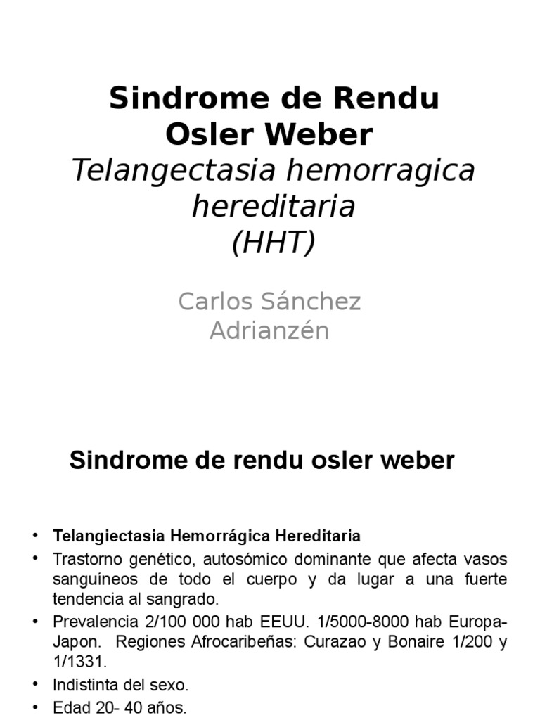 Síndrome de Rendu-Osler-Weber: HHT | PDF | Mutación | Hígado