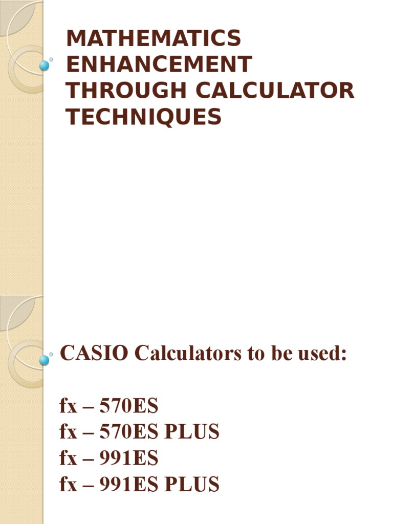 Calculator Techniques | PDF | Sine | Trigonometric Functions