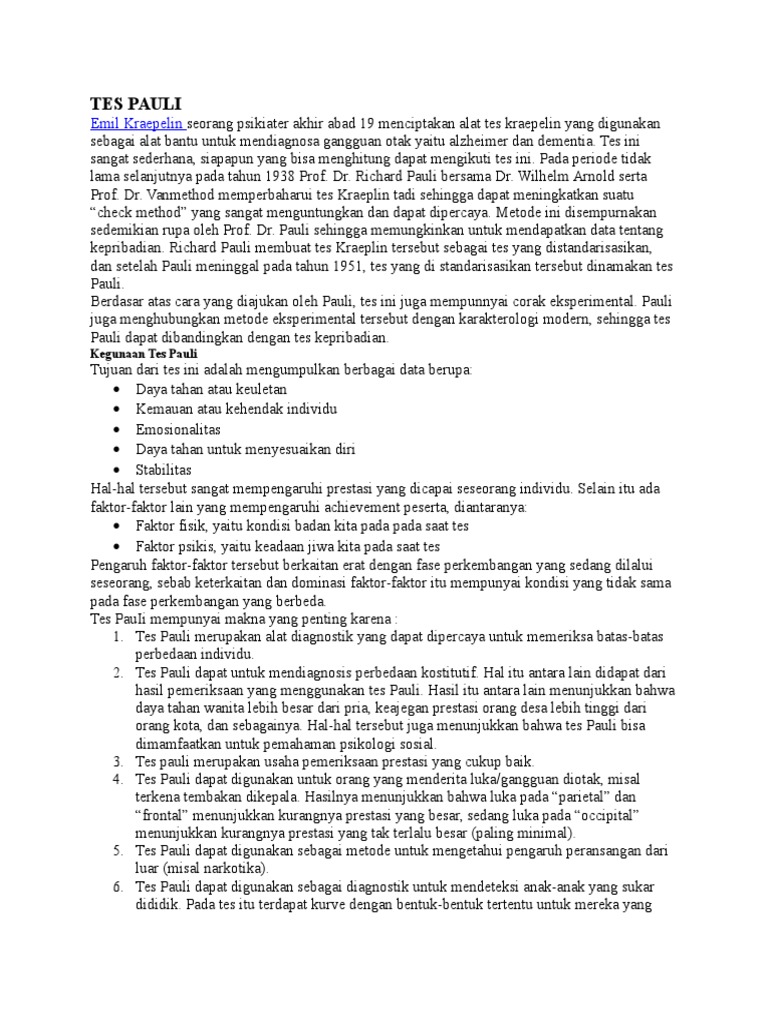 Tes Pauli | PDF