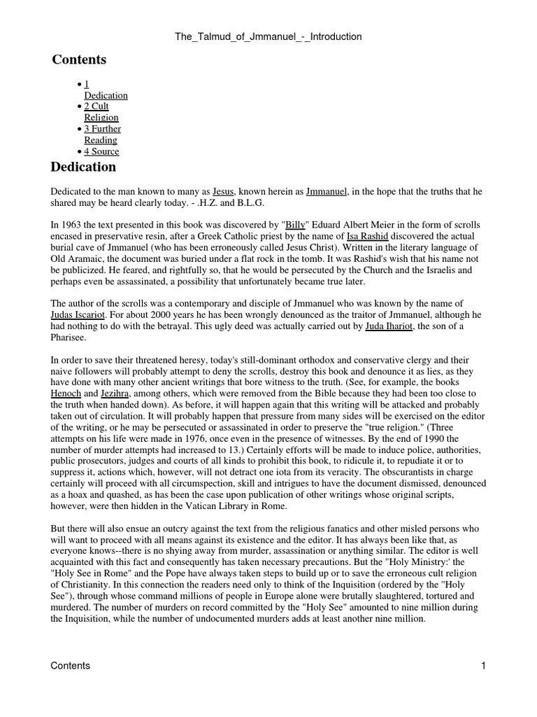 The Talmud of Jmmanuel Unveiled | PDF | Truth | Religion And Belief