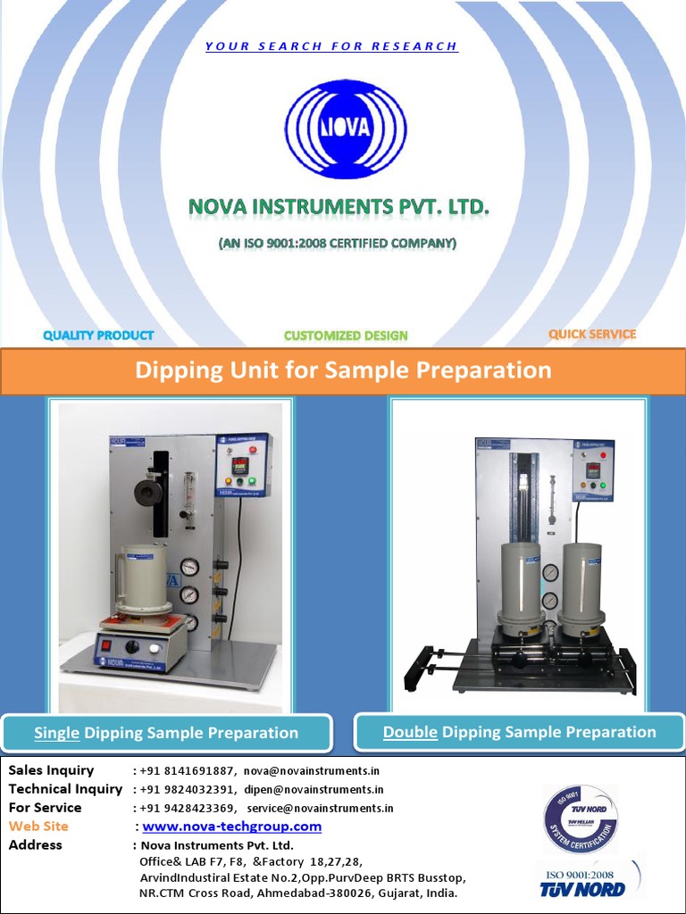 Dipping Unit For Sample Preparation: Nova Instruments PVT - LTD | PDF ...