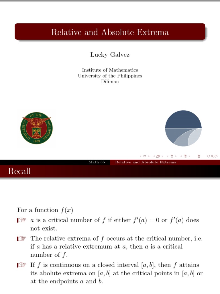 03 Relative and Absolute Extrema | PDF | Maxima And Minima ...