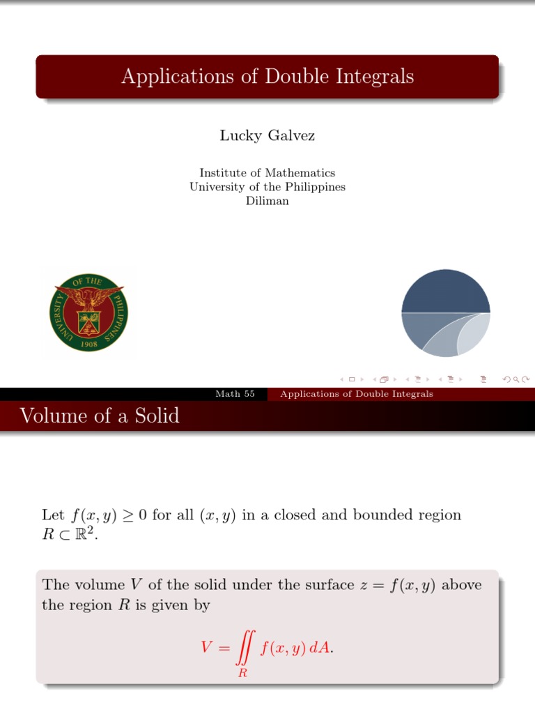 09 Applications of Double Integrals | PDF | Surface Area | Integral