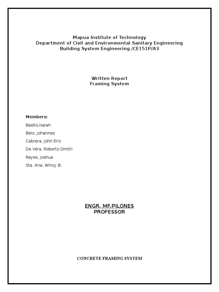 Framing System (Written Report) | PDF | Framing (Construction) | Beam ...