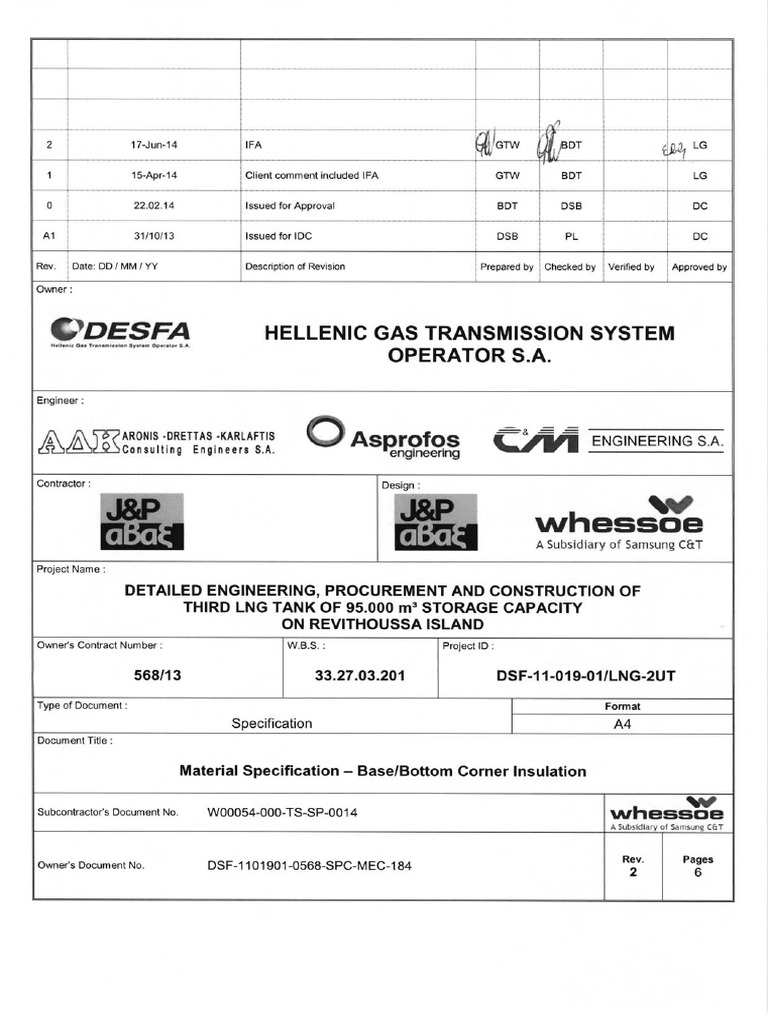 LNG Tank Base - Bottom Corner Insulation | PDF | Specification ...