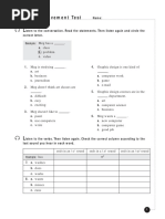 Top Notch 1 Unit 3 Assessment | PDF