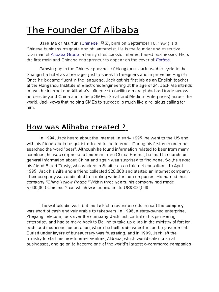 The Founder of Alibaba | PDF | China | World Politics
