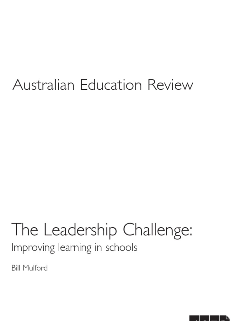 Australian Education Review: The Leadership Challenge | PDF ...