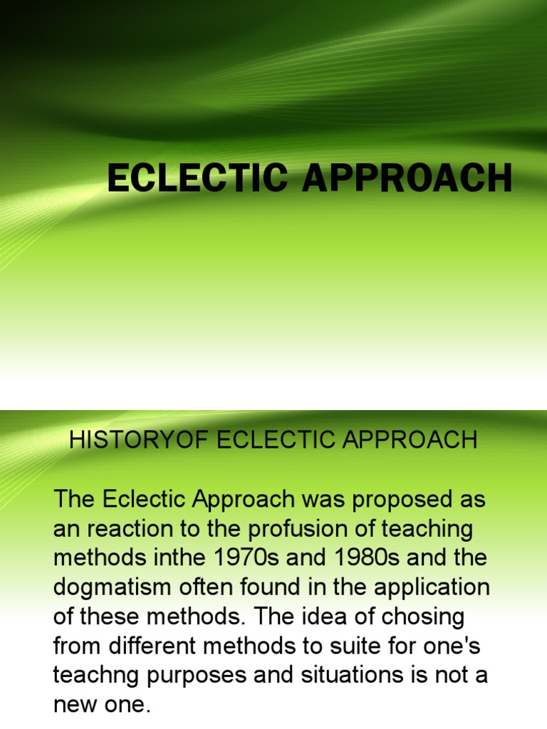 Understanding the Eclectic Approach | PDF