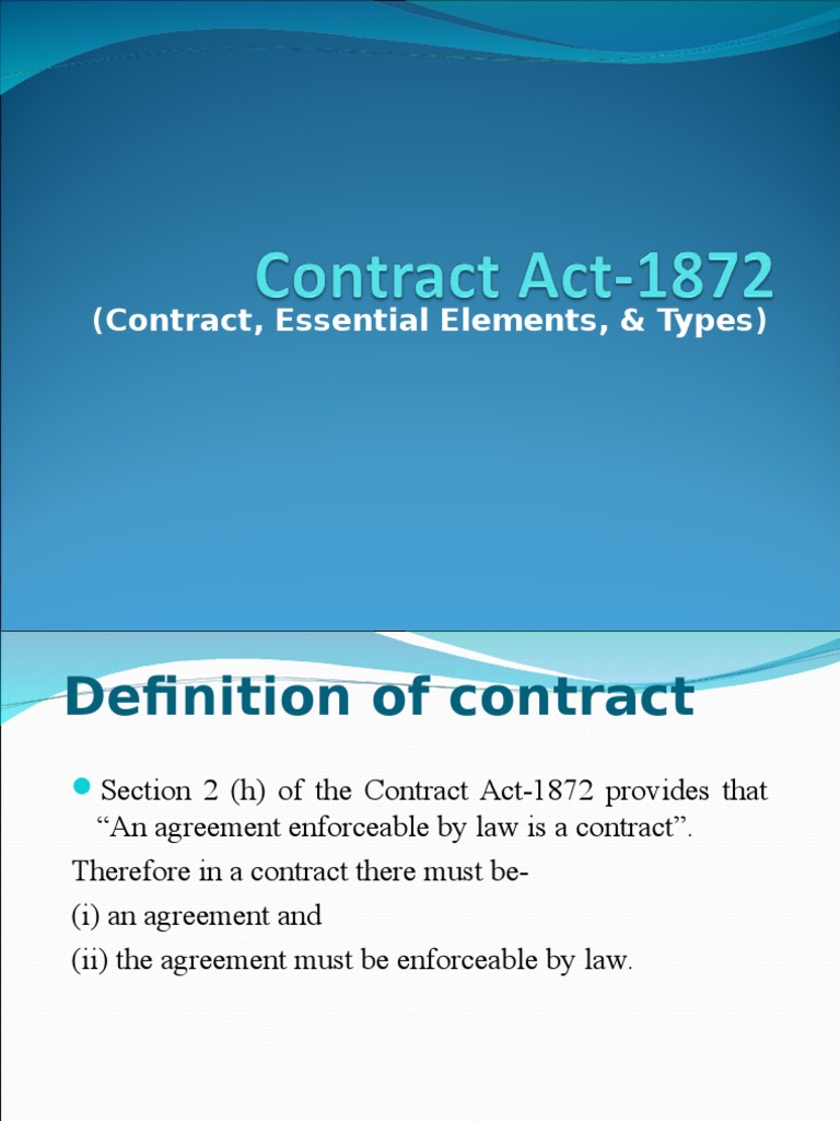 Contract Act | PDF | Void (Law) | Civil Law (Legal System)