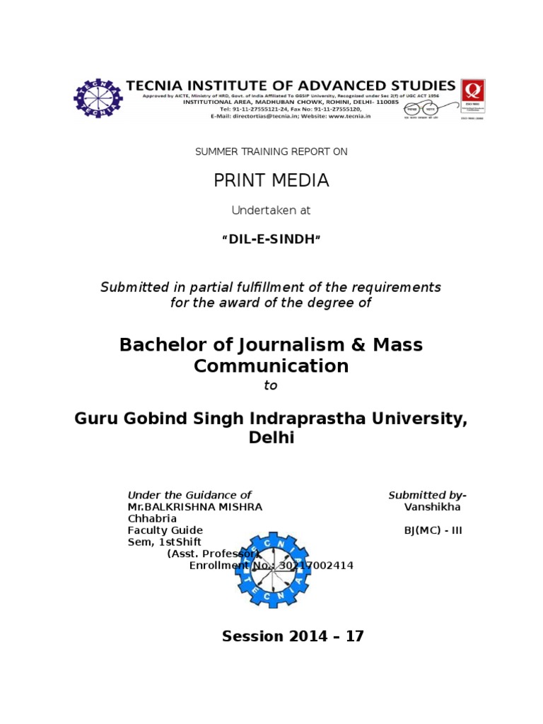 Print Media: Bachelor of Journalism & Mass Communication | PDF | News ...