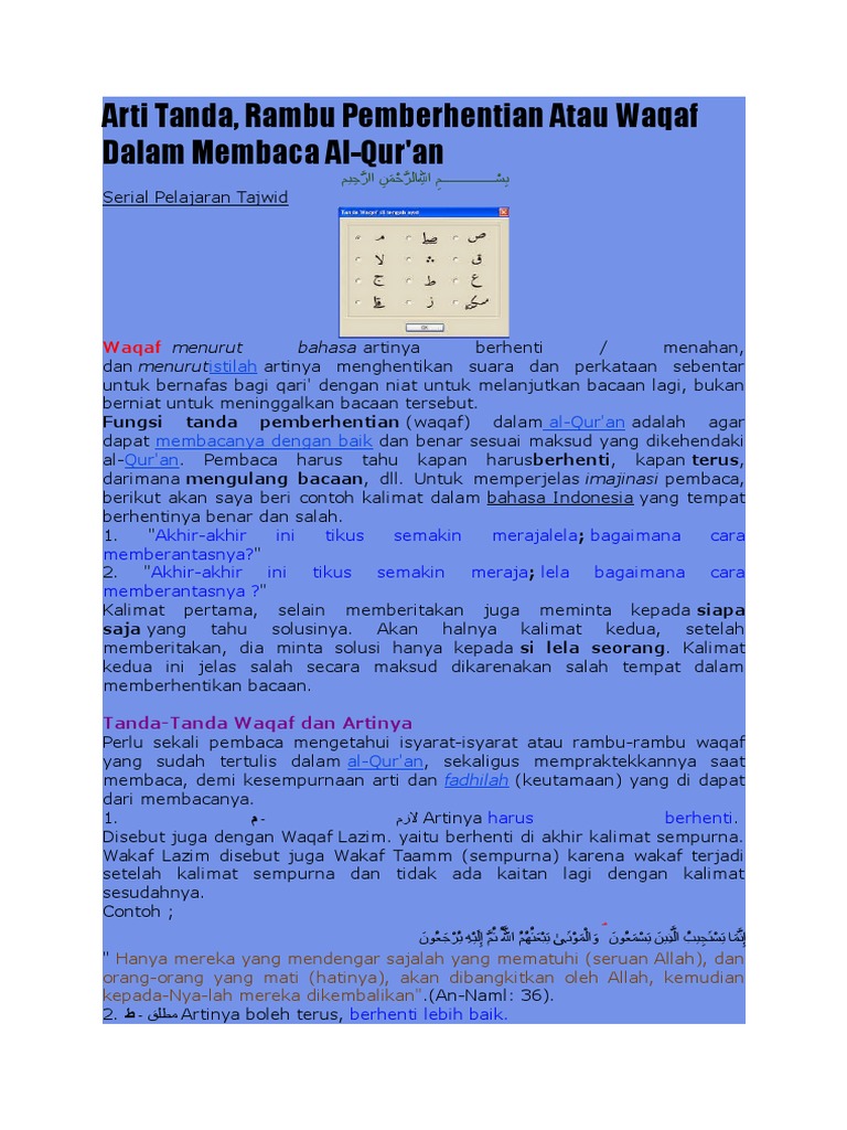 Arti Tanda Baca Al-Quran | PDF
