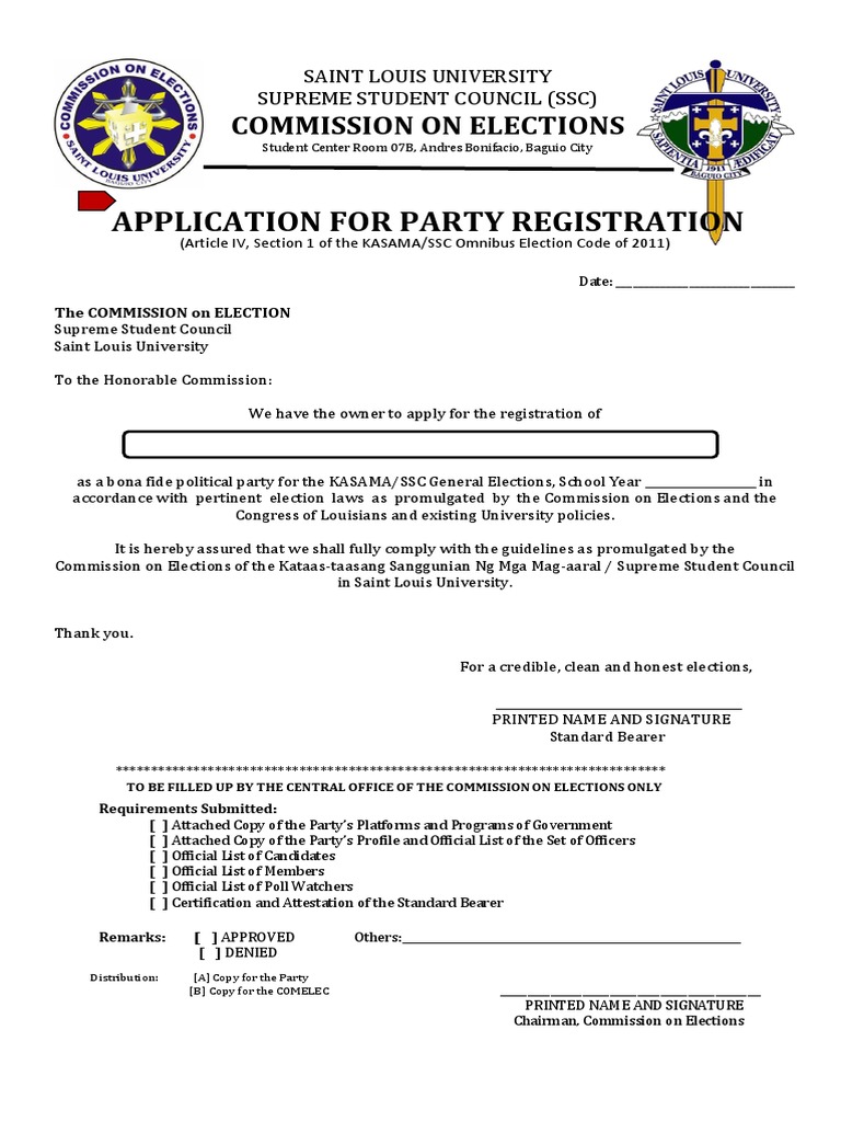 Comelec Party Registration | PDF