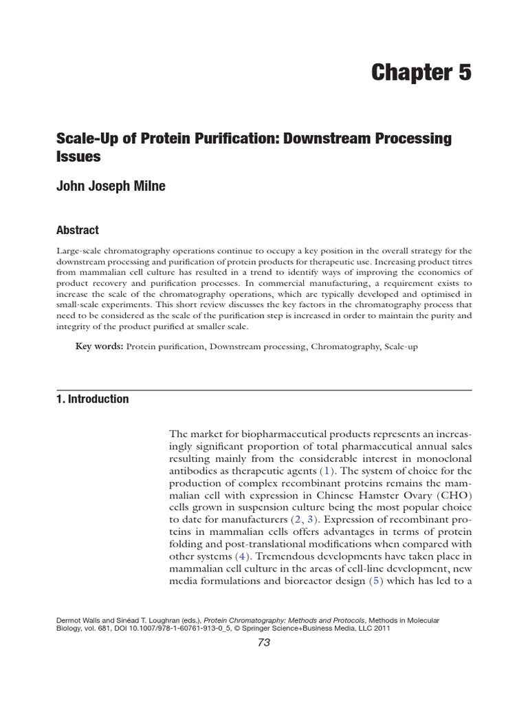 Scale-Up of Protein Purification Downstream Processing Issues PDF | PDF ...