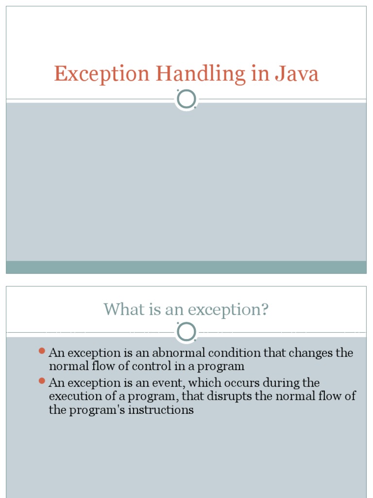 Exceptions in Java | Download Free PDF | Inheritance (Object Oriented ...