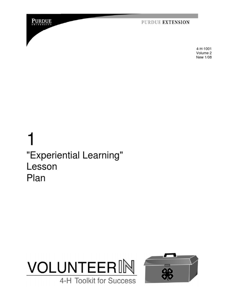 Experiential Learning Lesson Plan | PDF | Volunteering | Cigarette
