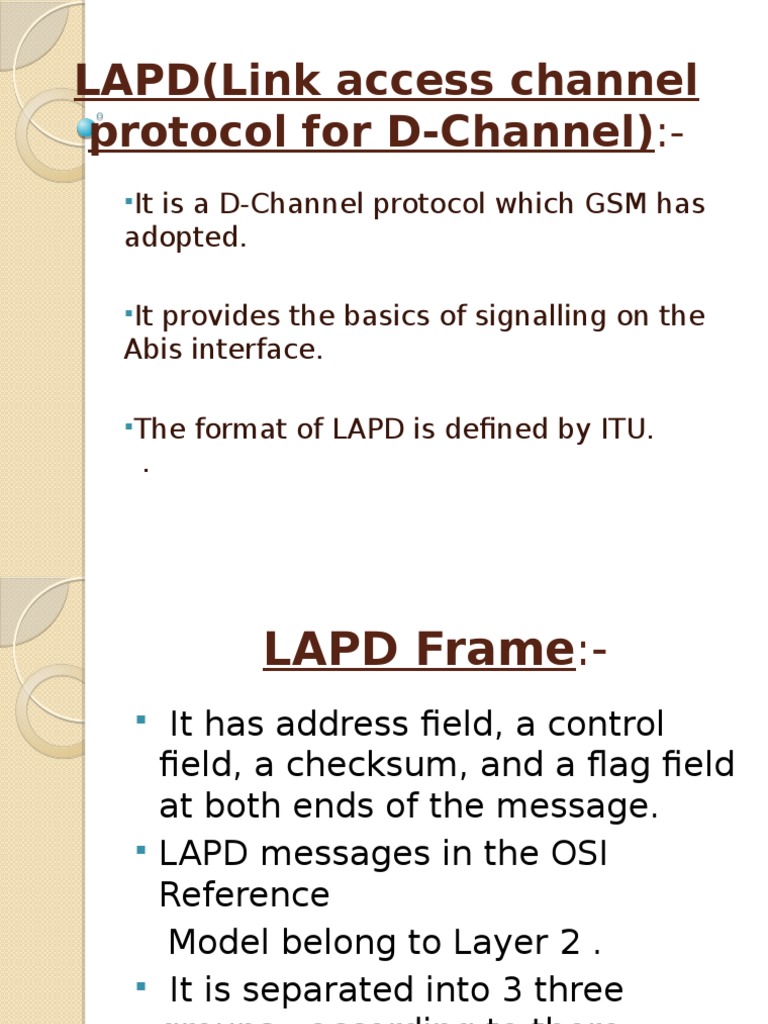 LAPD (Link Channel Access For D-Channel) | PDF | Communications Protocols | Transmission Control ...