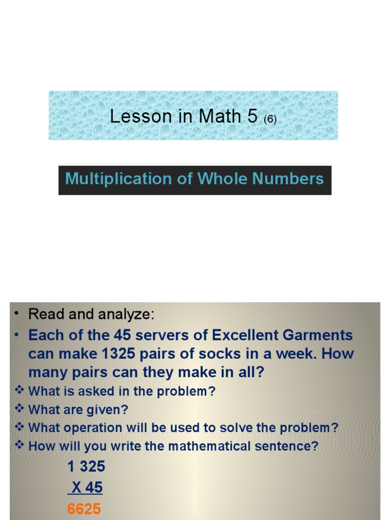 Grade 5 Whole Number Multiplication | PDF | Teaching Methods & Materials
