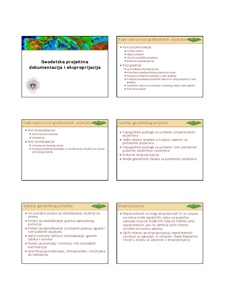 LEKCIJA 7 - Geodetska Projektna Dokumentacija I Eksproprijacija | PDF