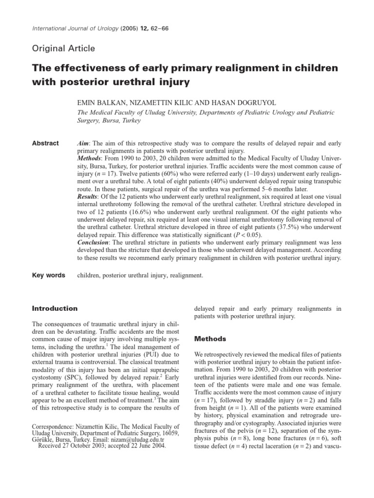 The Effectiveness of Early Primary Realignment in Children With ...