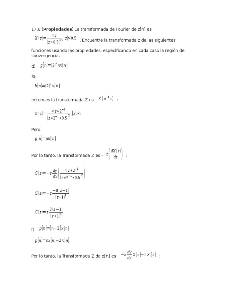 Ejercicios Transformada Z | PDF