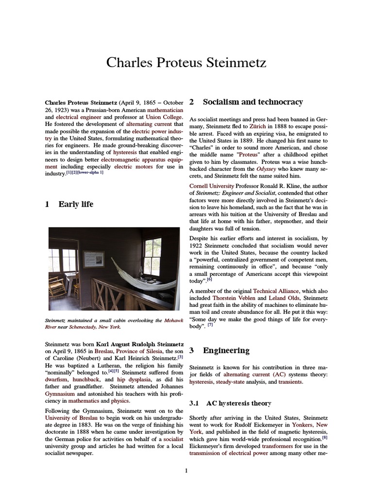 Charles Proteus Steinmetz | PDF | Force | Physics