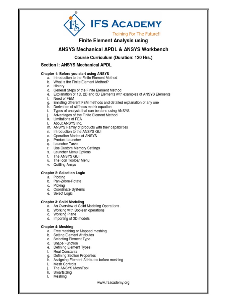 Finite Element Analysis Using ANSYS Mechanical APDL ANSYS Workbench ...