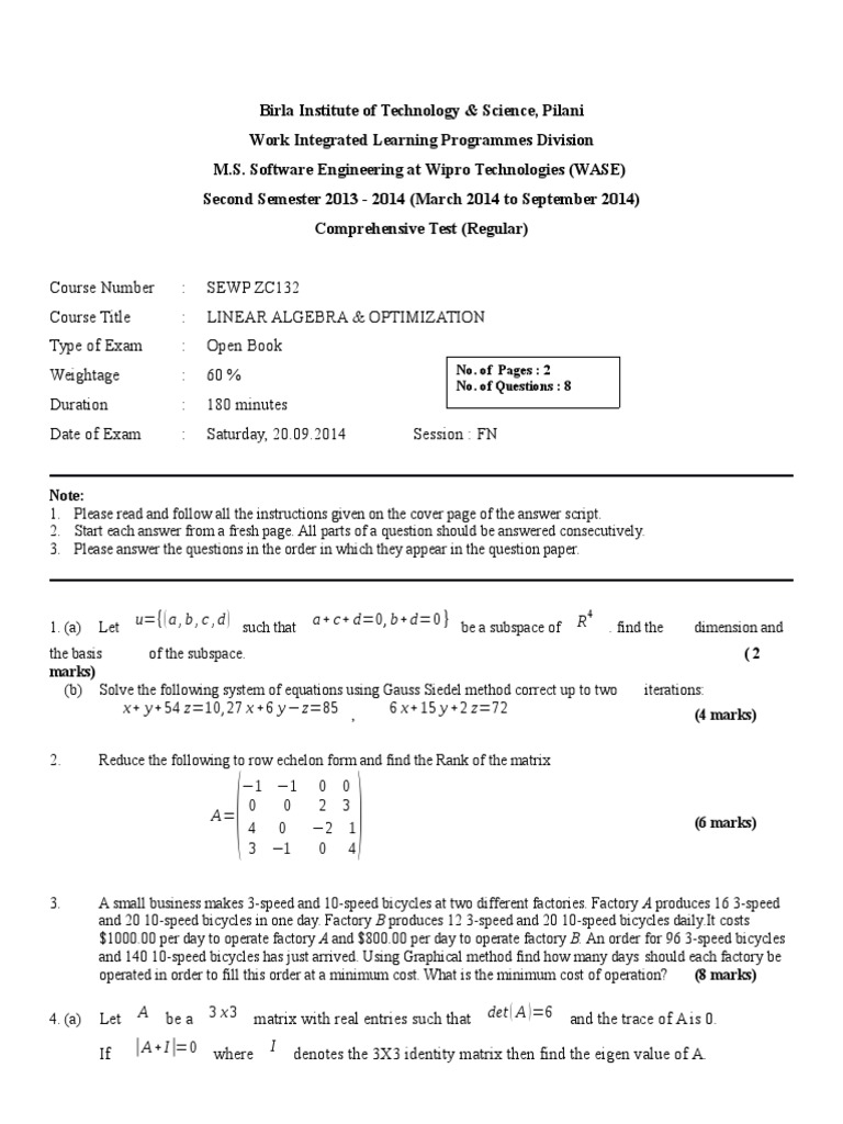 Lao CR QP | PDF | Matrix (Mathematics) | Mathematical Optimization