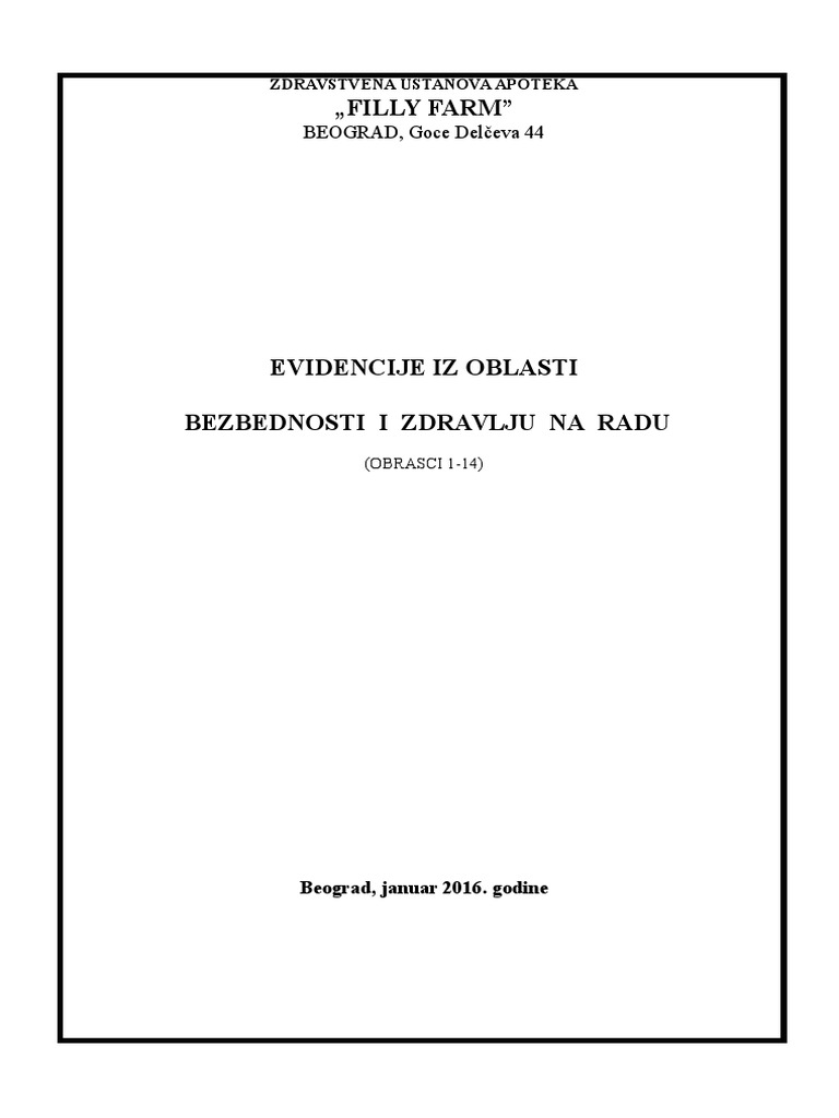 Obrasci 1-14 | PDF