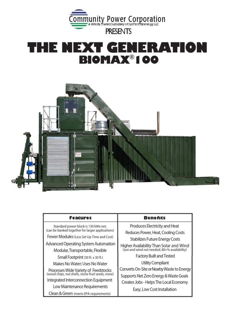 15-09-14 Biomax100 Gen2 Specs PDF | PDF | Technology & Engineering