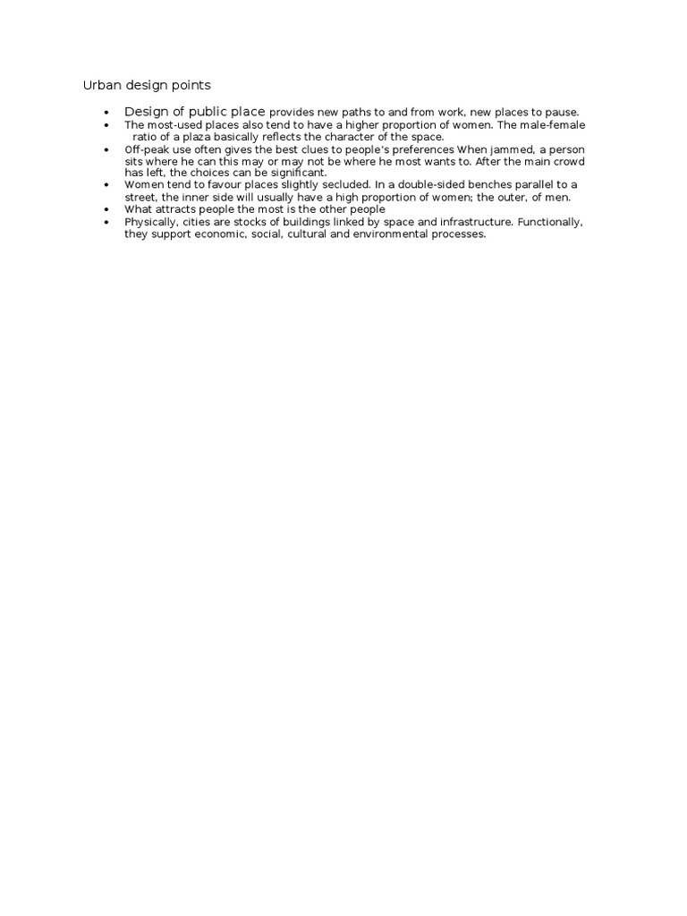 Urban Design Points Design of Public Place | PDF