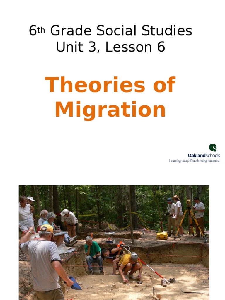 6 Grade Social Studies Unit 3, Lesson 6: Theories of Migration | PDF ...