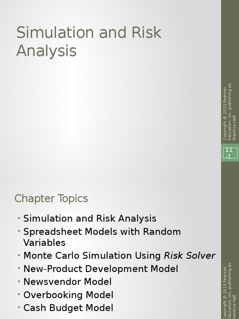 Simulation and Risk Analysis | PDF | Sensitivity Analysis | Spreadsheet