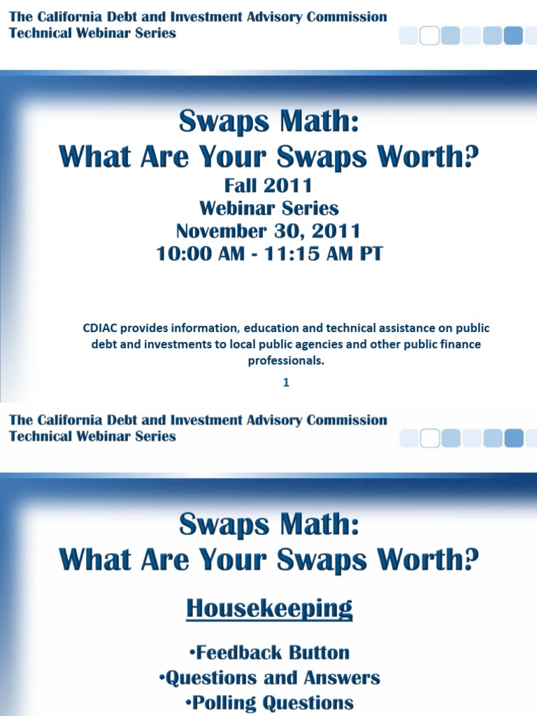 Swaps Presentation | PDF | Swap (Finance) | Bond Duration