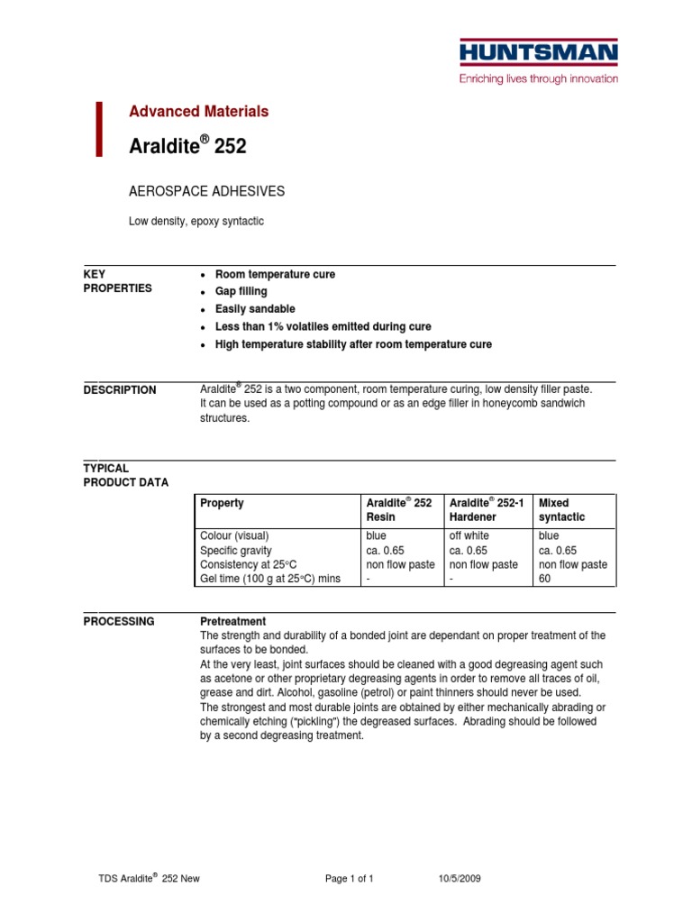 Araldite 252 | PDF | Manmade Materials | Chemistry