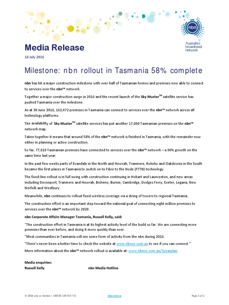 160718-Tas Passes Halfway Milestone | PDF | Information And ...