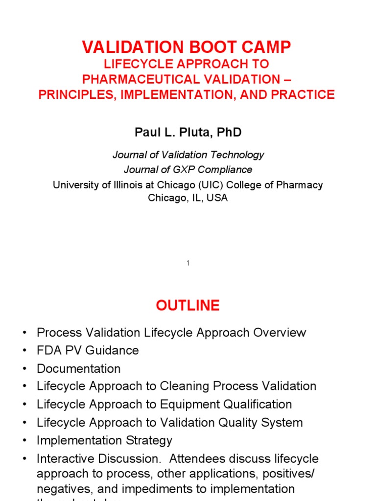 Validation Bootcamp | PDF | Verification And Validation | Risk Management