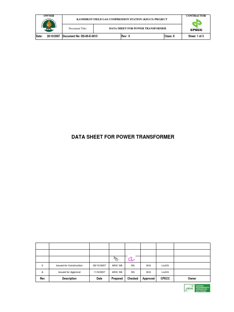Power Transformers Datasheet | PDF | Transformer | Power (Physics)