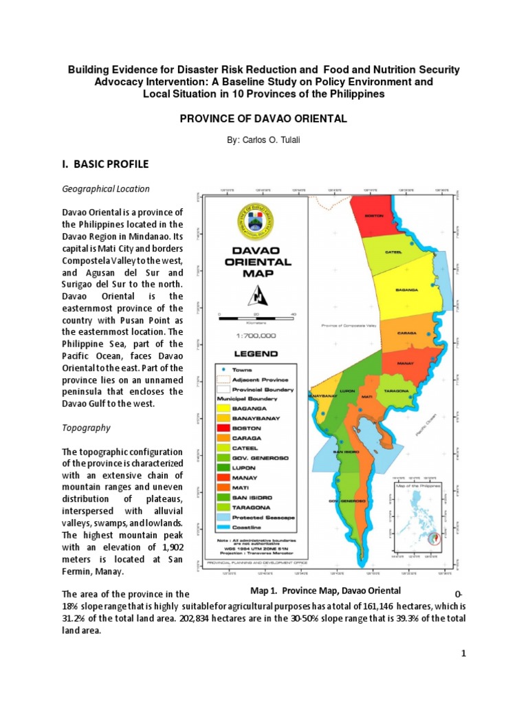 Davao Oriental: Local Policies On Disaster Risk Reduction, Climate ...