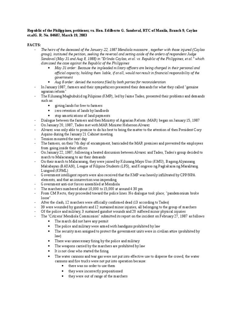 Republic of the Philippines v. Hon. Edilberto G. Sandoval: The Supreme ...