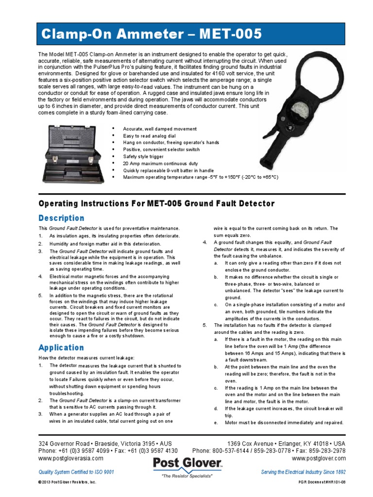 Clamp On Ammeter | Download Free PDF | Alternating Current | Electric ...