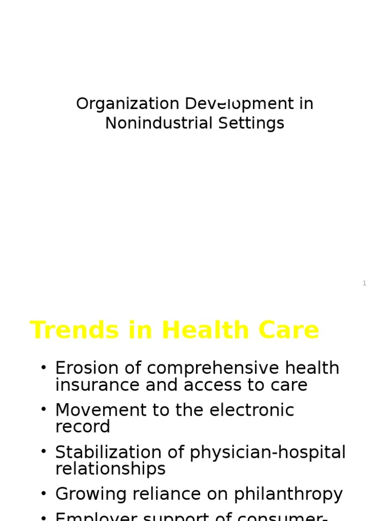 Organization Development in Nonindustrial Settings | PDF | Social Science