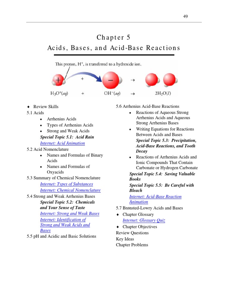 Acids, Bases, and Acid-Base Reactions | PDF | Acid | Hydroxide