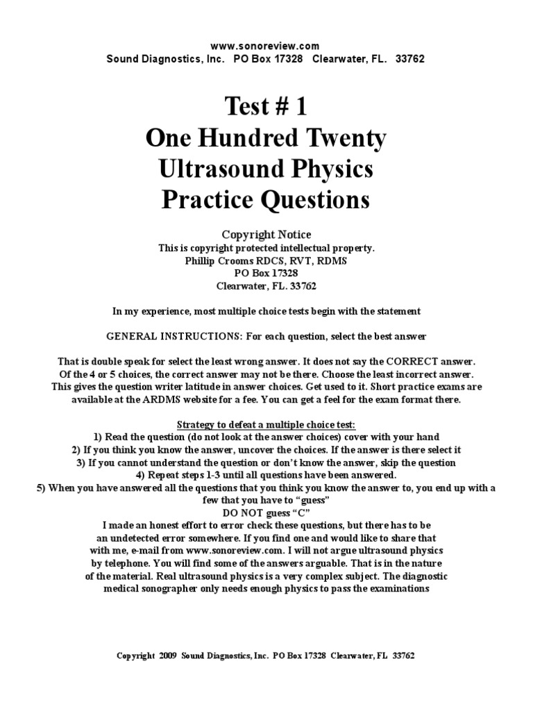 Physics Review PDF | PDF | Medical Ultrasound | Attenuation